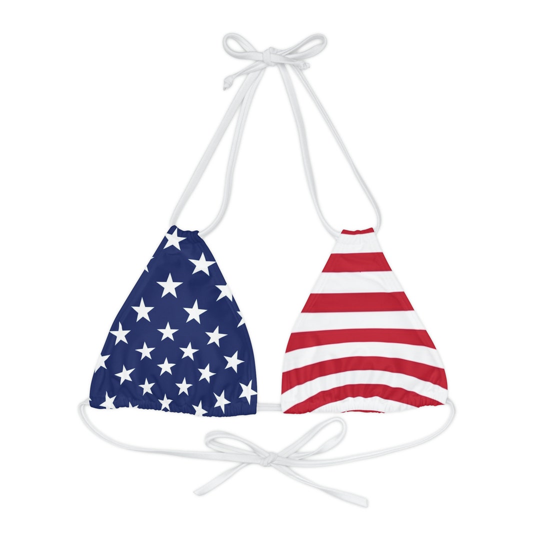 American Flag Bikini Top Stars and Stripes July 4th One Piece Women's ...