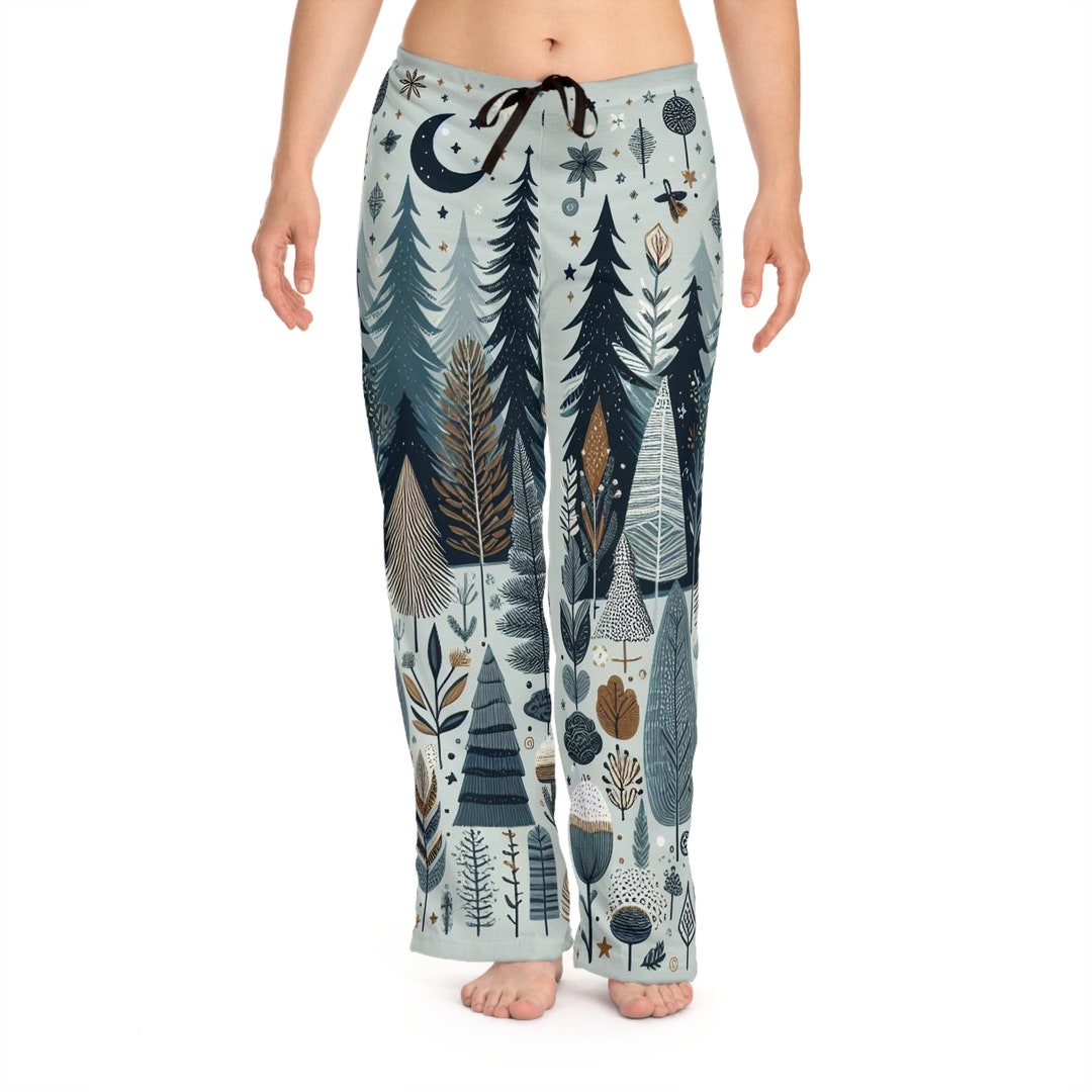 Nighttime Forest Scenic Woods Women's Flared Comfortable Pajama Pants ...