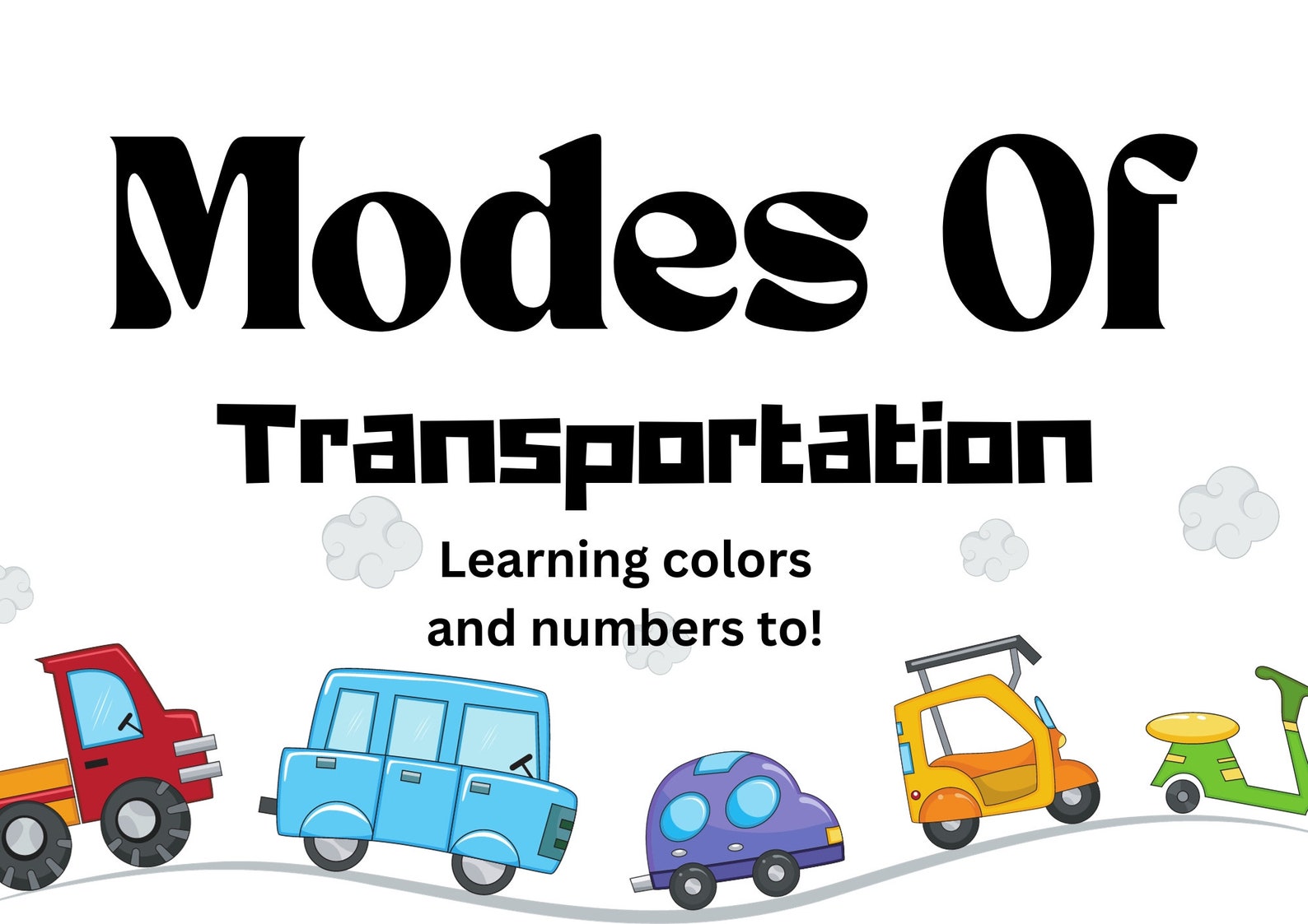 11 Printable Modes of Transportation Flashcard Sheets With - Etsy