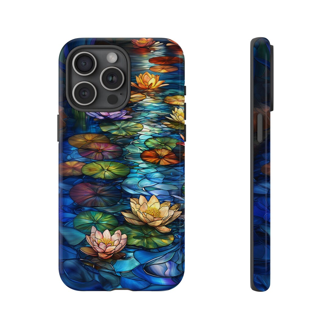 Lily Pad Pong Stained Glass Illusion Phone Case, Lotus Flower Case ...