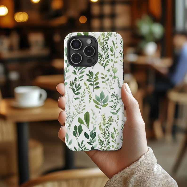 Cottage Core Floral Botanical Design Phone Case, Garden Cover, Leafy ...