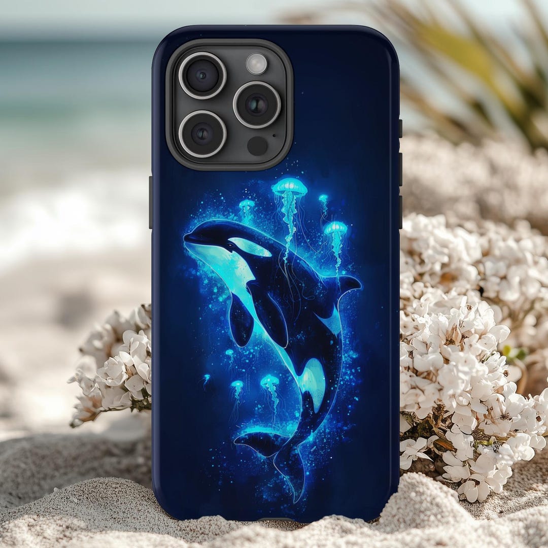 Glowing Orca Ocean Phone Case, Bioluminescent Jellyfish Design - Etsy