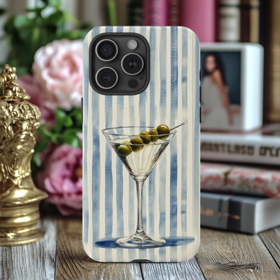 Classic Martini and Olives Water Color Phone Case, Cocktail Case ...