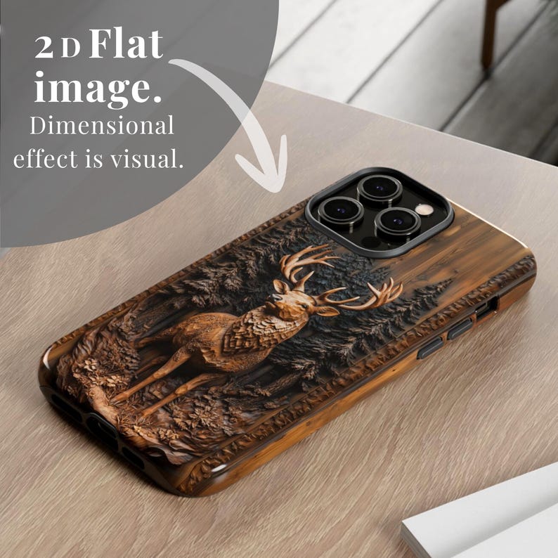 Deer Wood Effect Phone Case, Printed Hunting Phone Case, Wildlife ...