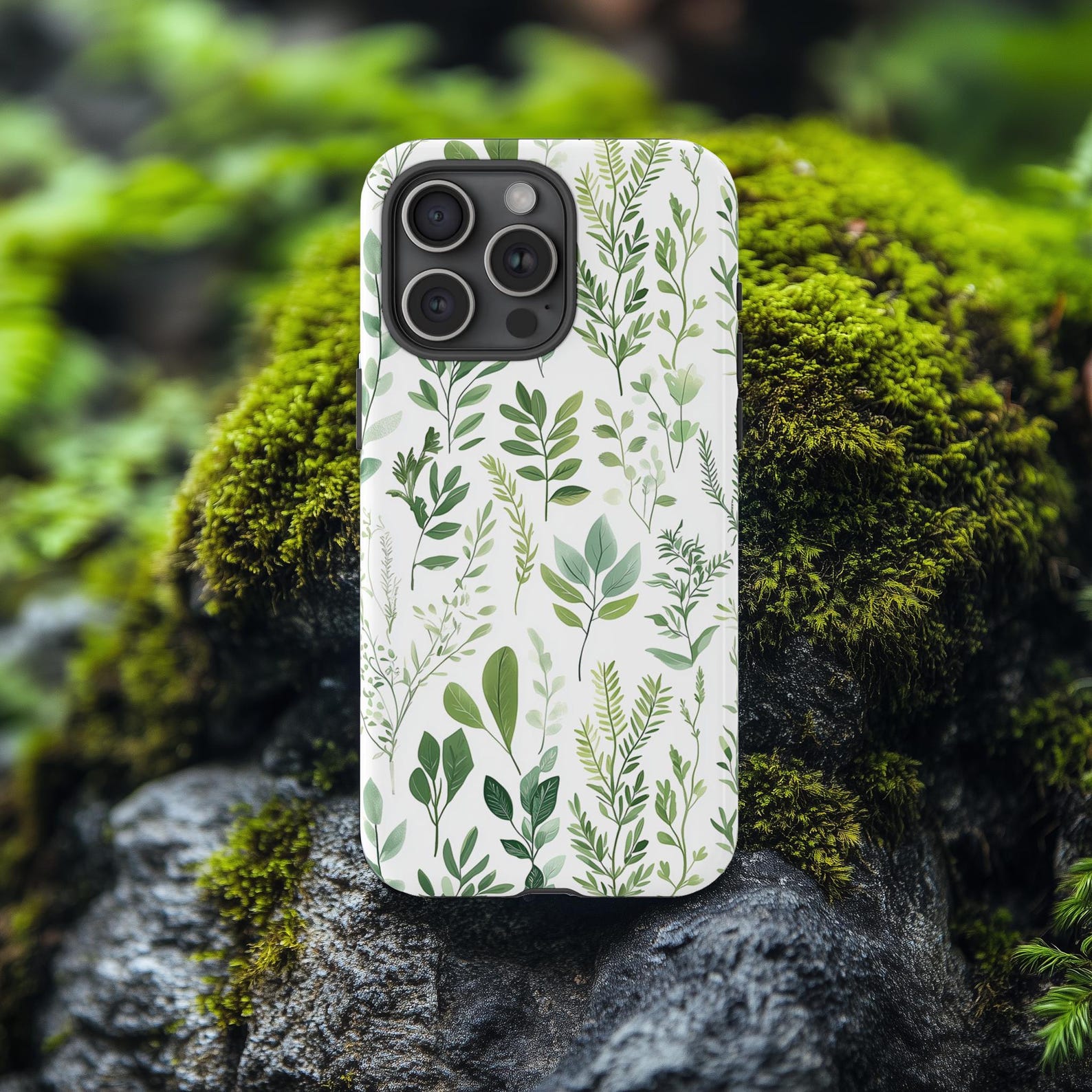 Cottage Core Floral Botanical Design Phone Case, Garden Cover, Leafy ...