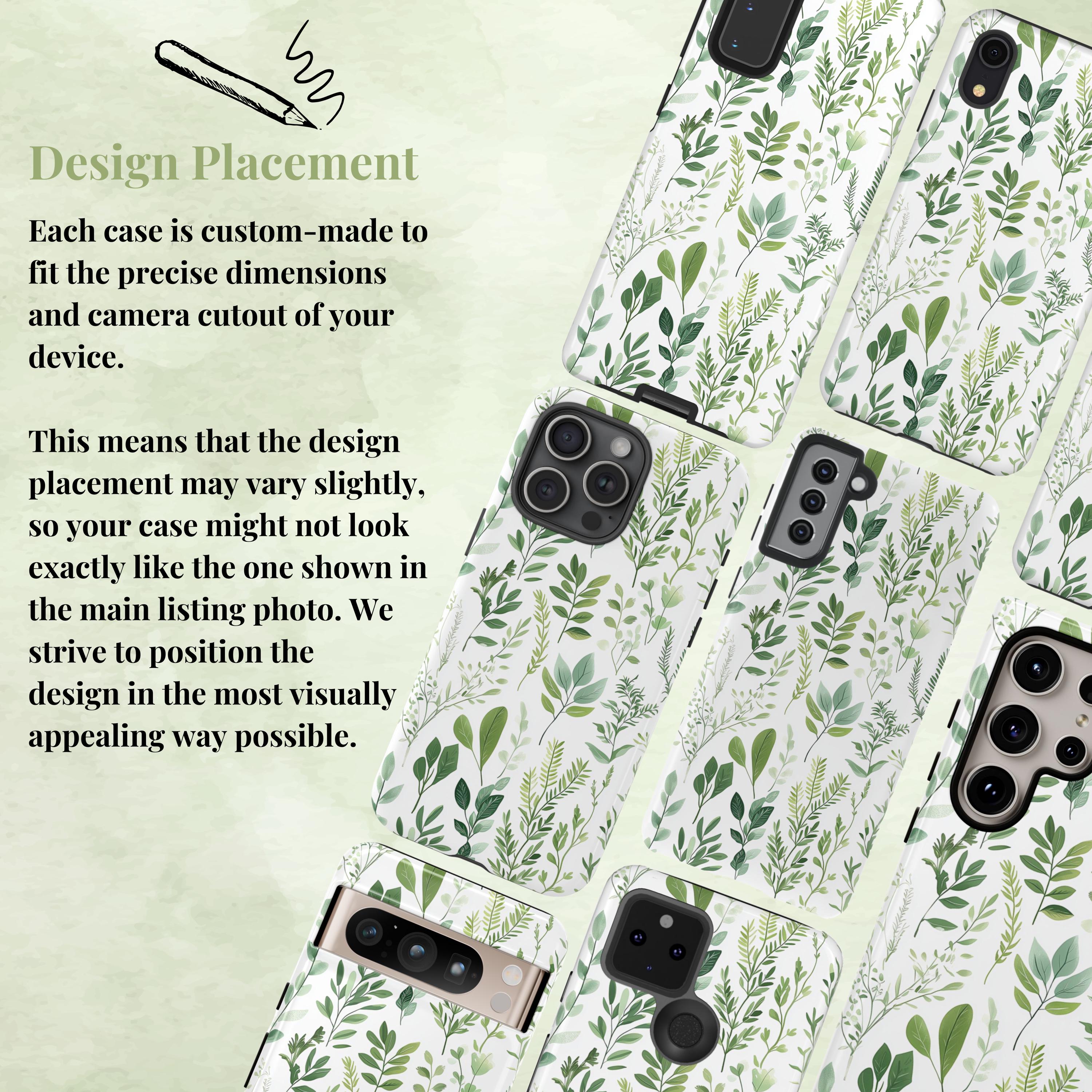 Cottage Core Floral Botanical Design Phone Case, Garden Cover, Leafy ...