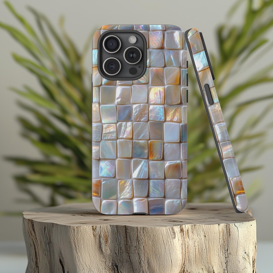 Mother of Pearl Shell Mosaic Tile Phone Case, Pearl Phone Case, Coastal ...