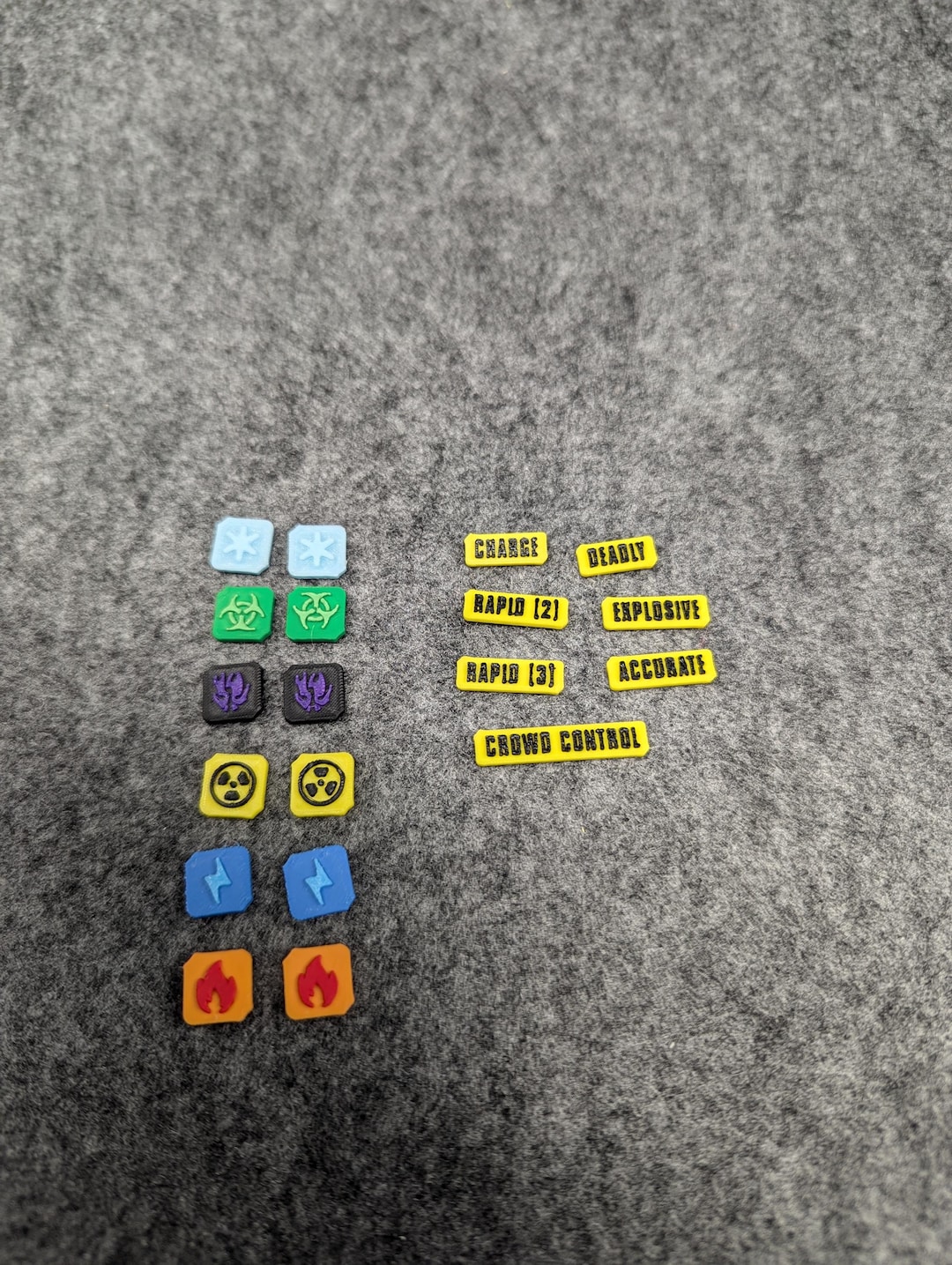 Weapon Mod / Element Status Tokens for Tabletop Games (2 of Each) - Etsy