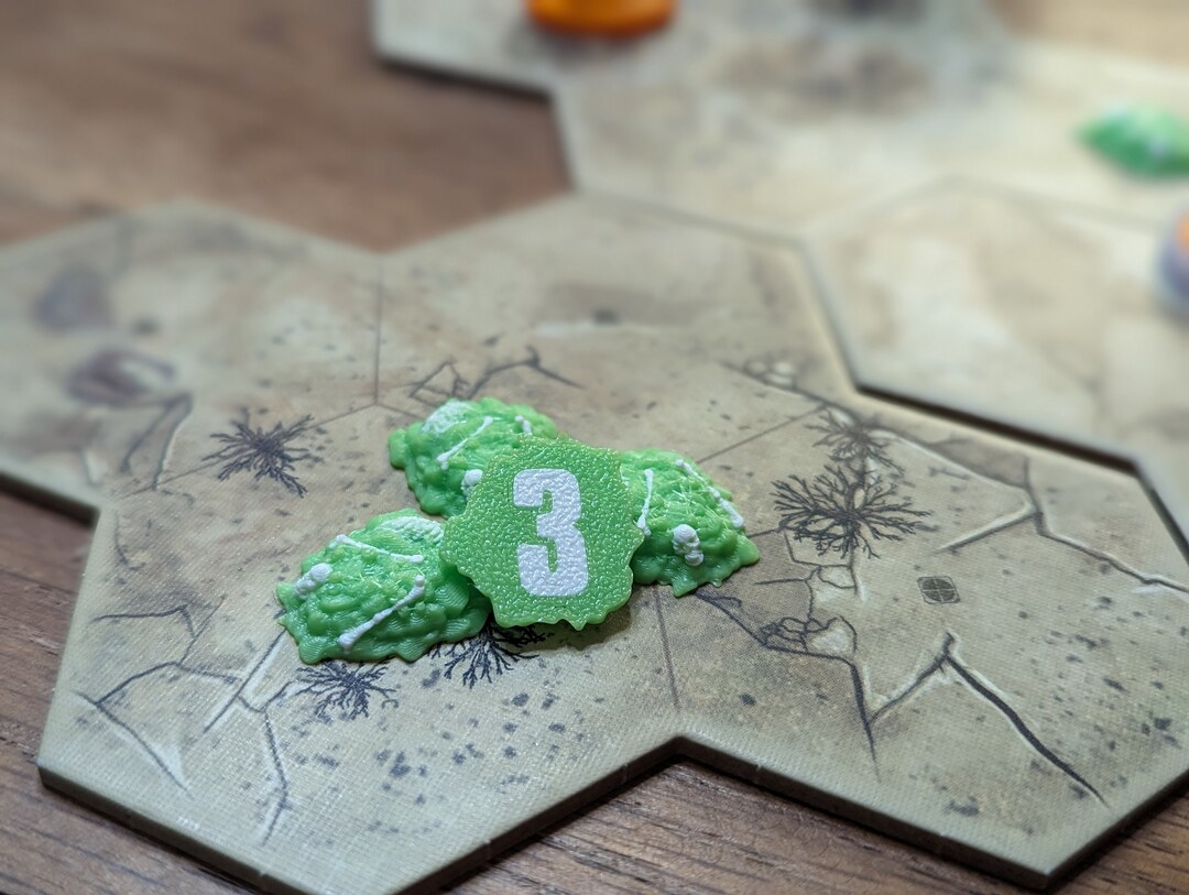 Numbered Hazard / Slime Tokens for Tabletop Games (1–6 Set) - Etsy