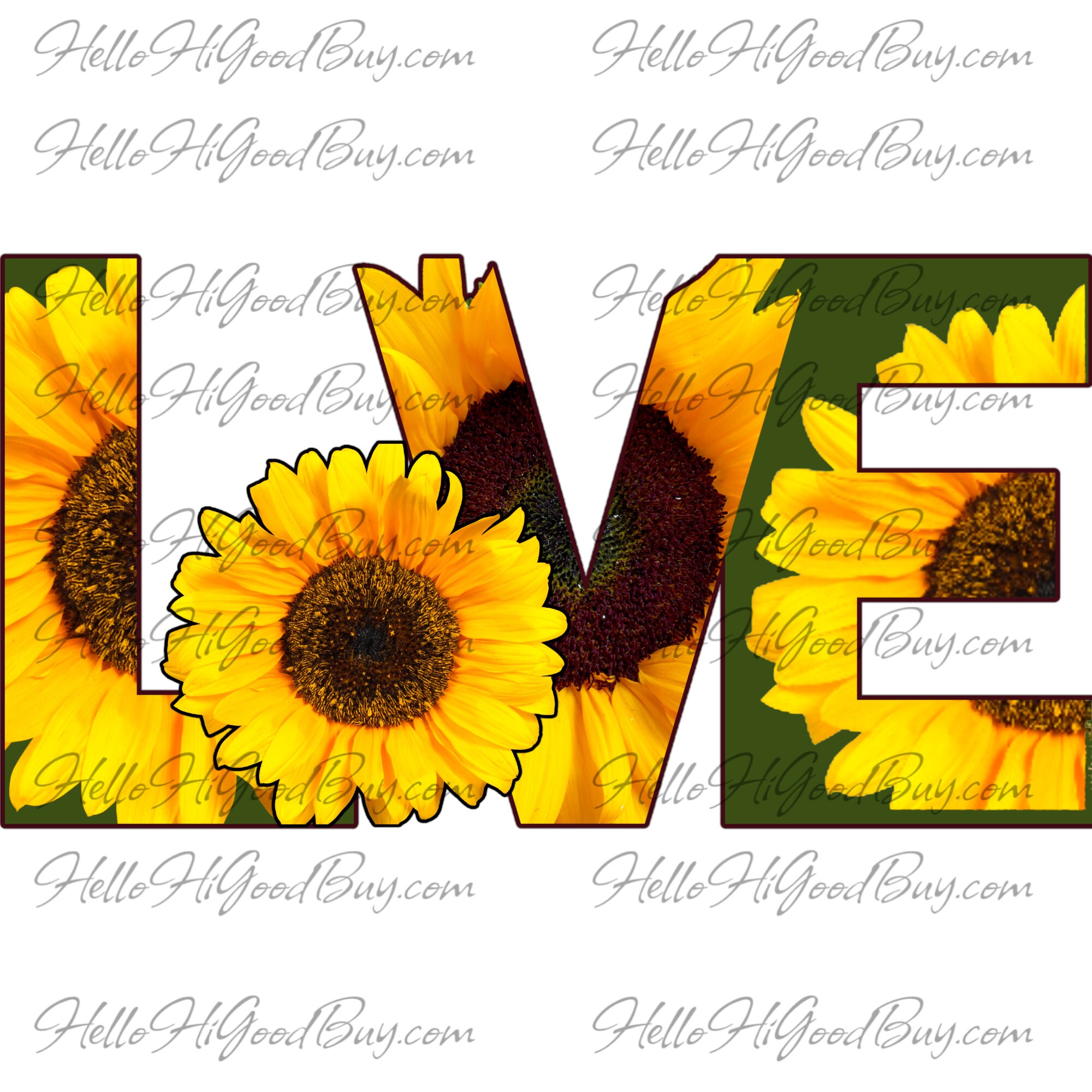 Love Sunflowers 300 DPI PNG, SVG File For - Etsy