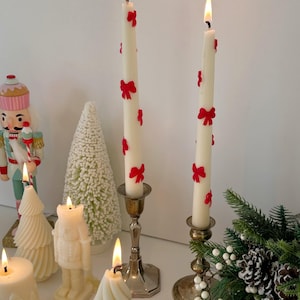 Pillar Candles With Bows|cute Candles With Bows|valentine Candles ...