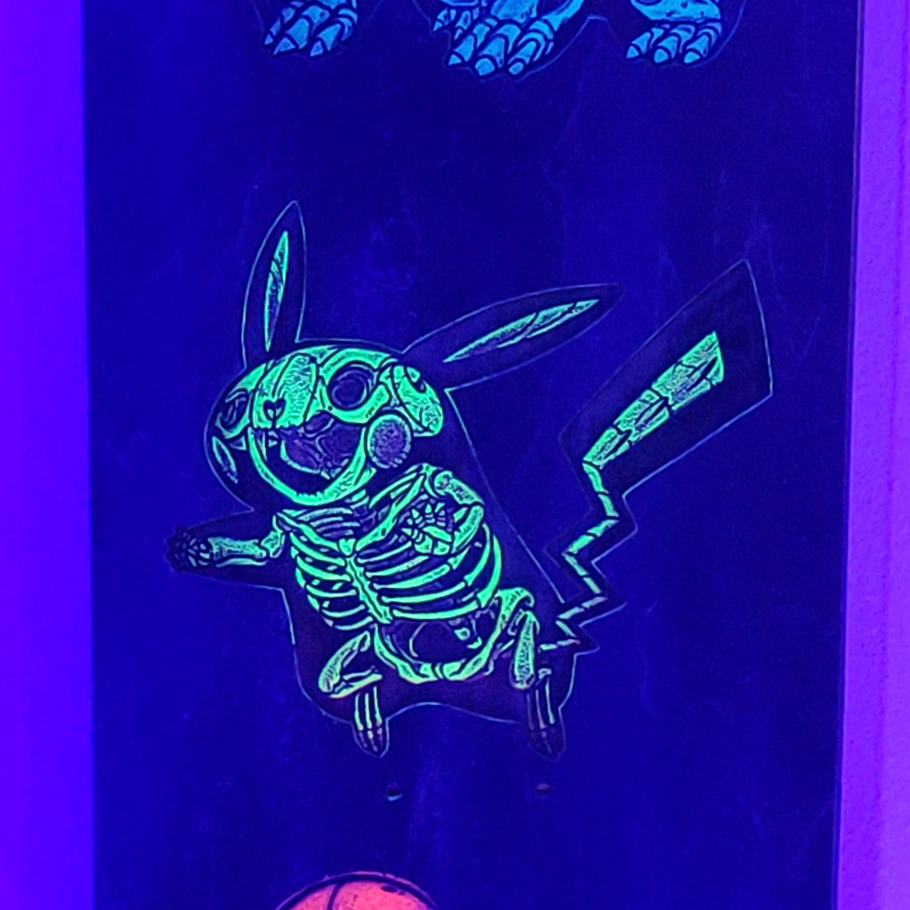 Starter Pokémon Anatomy Neon Laser Engraved Skateboard Art Wall Art UV ...