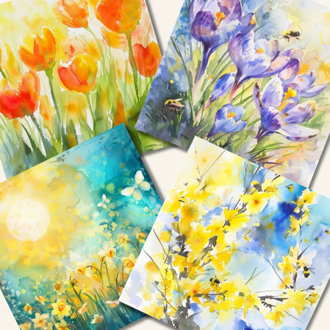 Spring Garden Floral Coloring Bundle Stress Relief Adult Coloring Pages ...