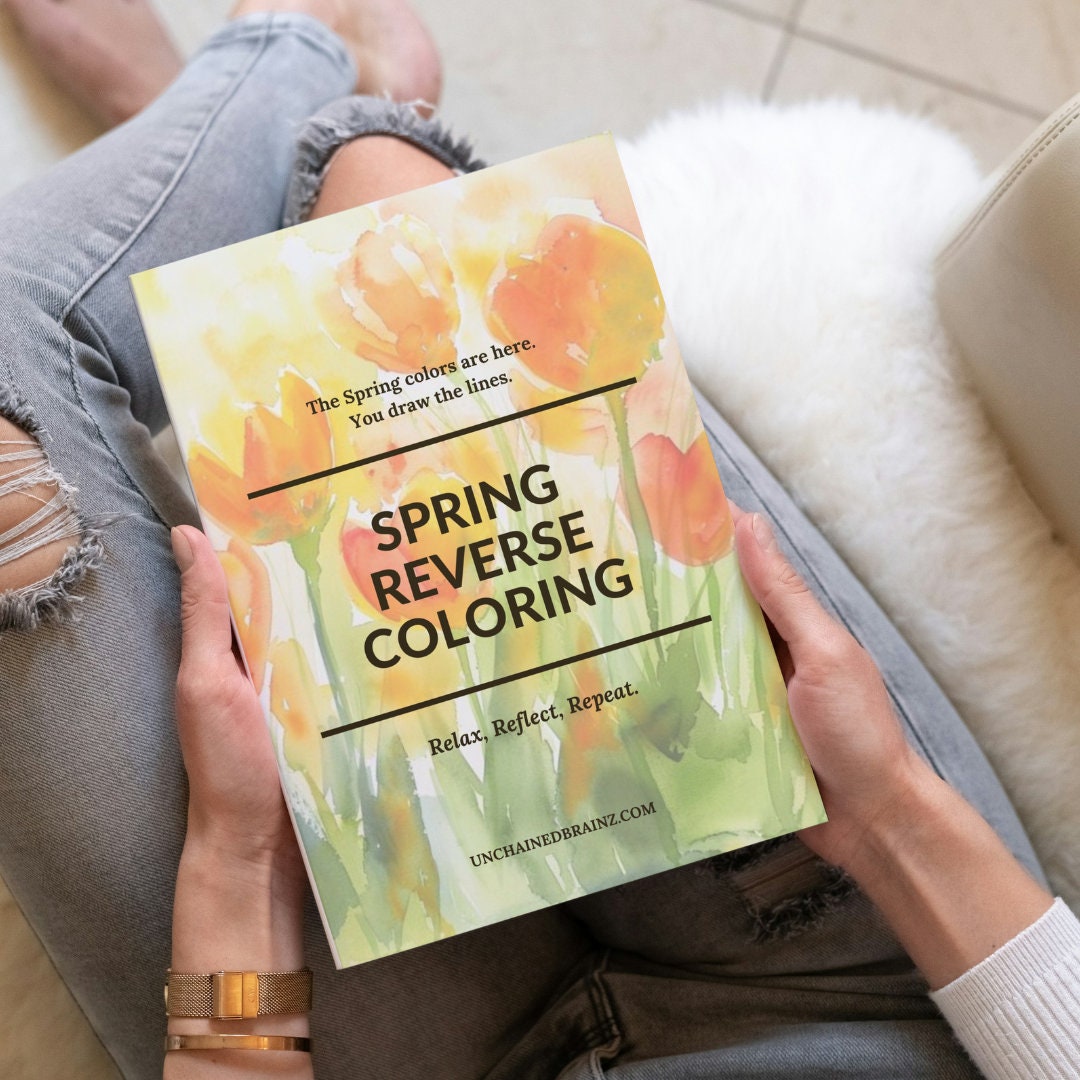 Spring Garden Floral Coloring Bundle Stress Relief Adult Coloring Pages ...