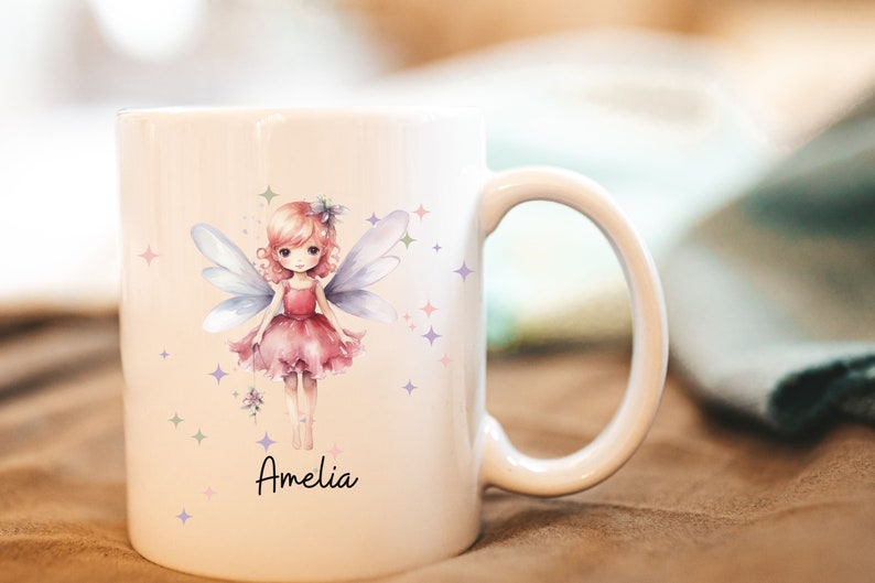 Custom Pink Fairy Mug, Personalized Fairy Coffee Mug, Fairy Coffee Cup ...