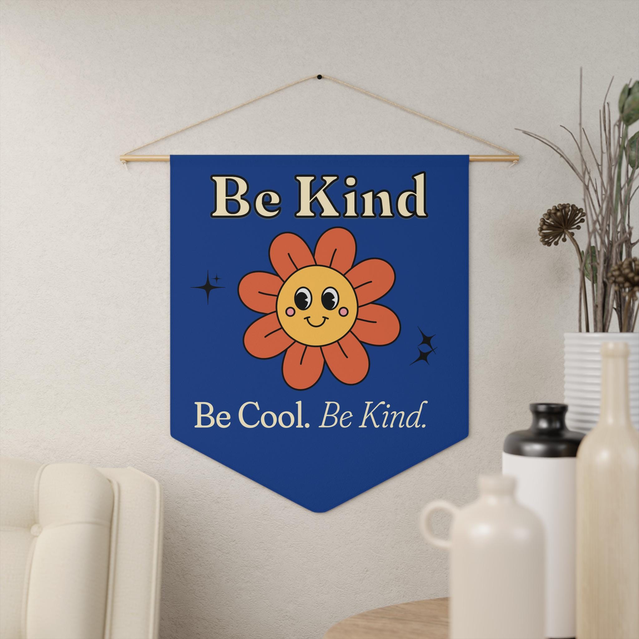 Be Kind Flower Pennant Banner, Motivational Wall Decor, Kid's Room Wall ...