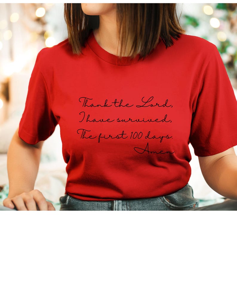 100 Days Teacher Prayer Shirt, Thank the Lord Hand Lettered Script Tee ...