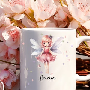 Custom Pink Fairy Mug, Personalized Fairy Coffee Mug, Fairy Coffee Cup ...