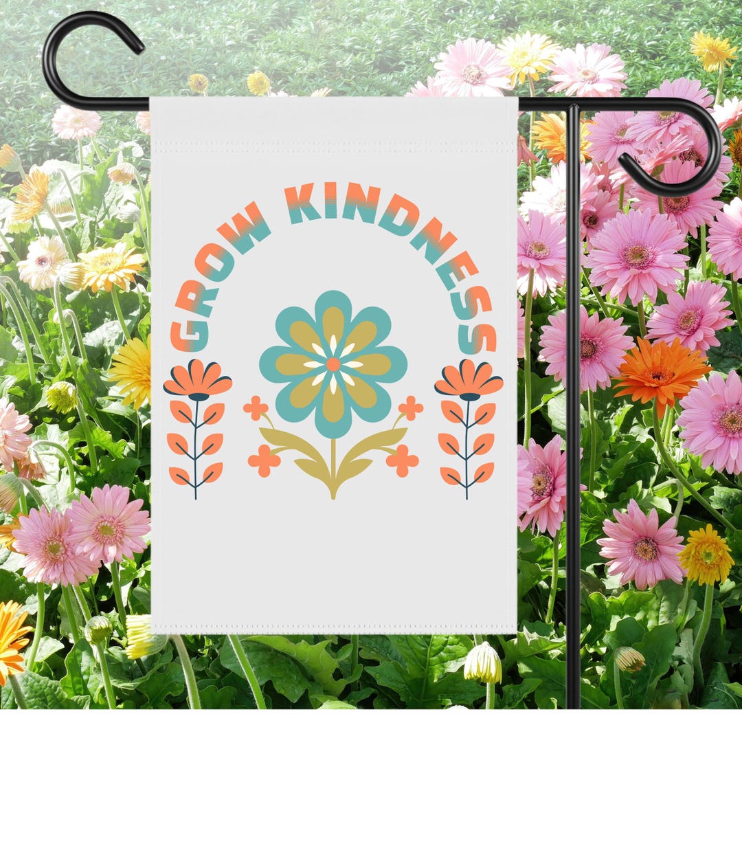 Garden Flag grow Kindness Floral Banner, Spring Decor, Outdoor Garden ...
