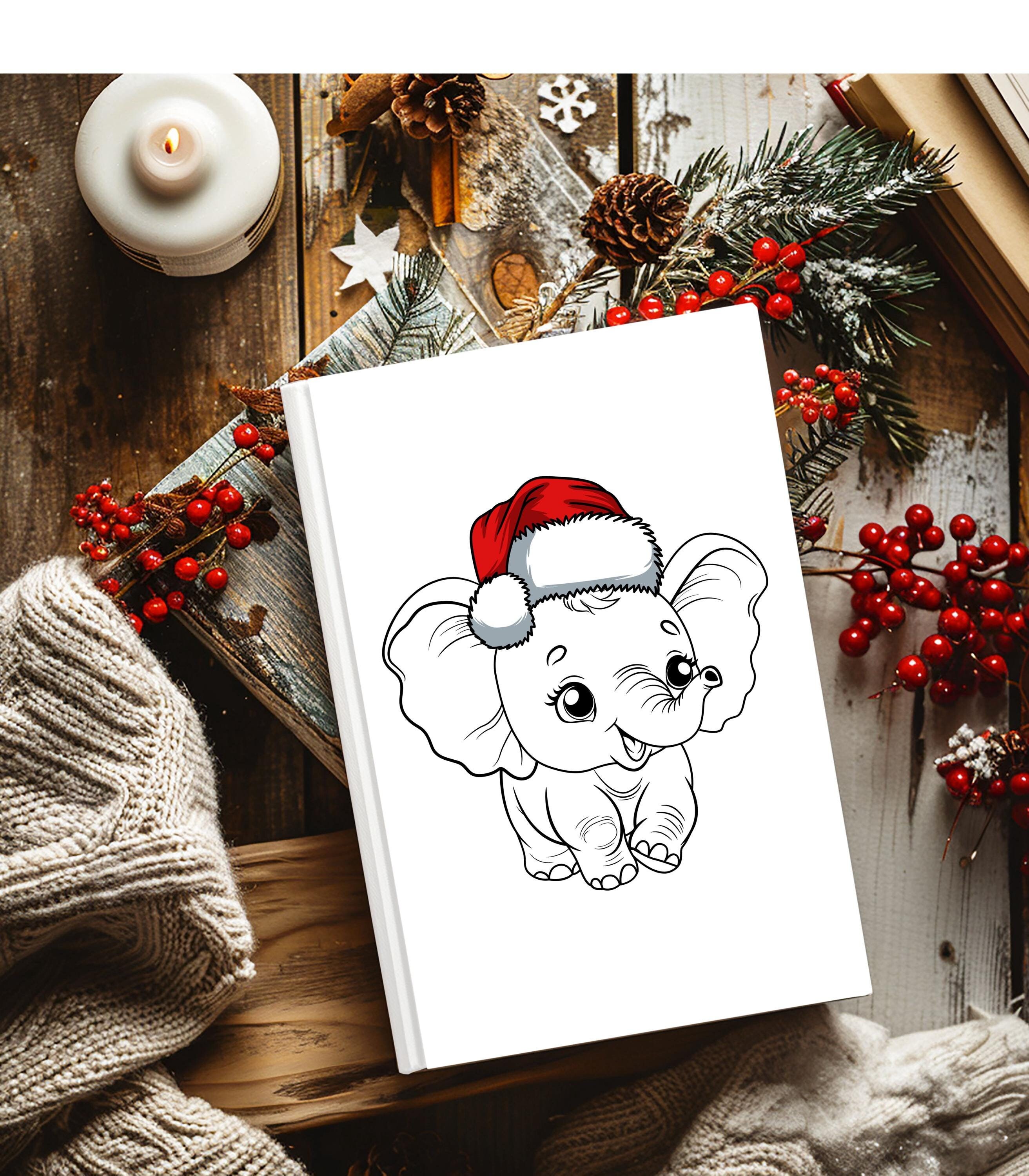 Cute White Elephant Santa Hat Journal, White Elephant Gift Exchange ...