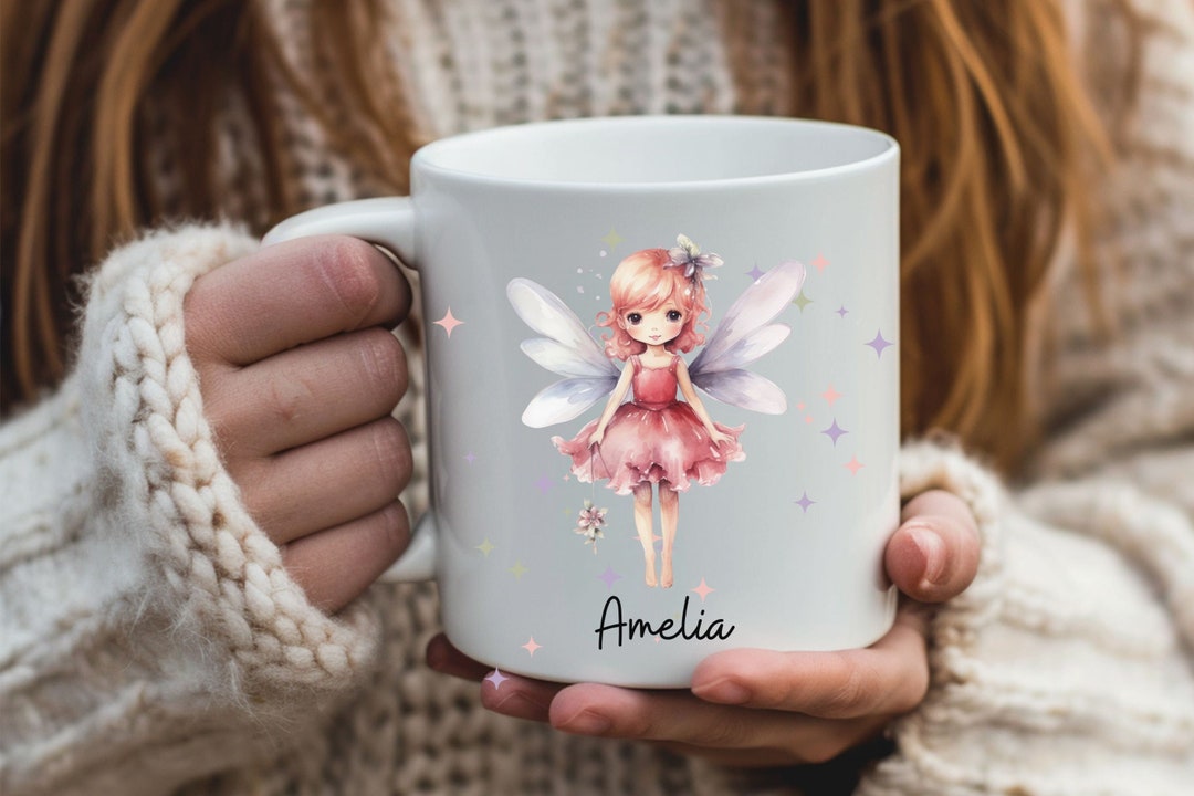 Custom Pink Fairy Mug, Personalized Fairy Coffee Mug, Fairy Coffee Cup ...