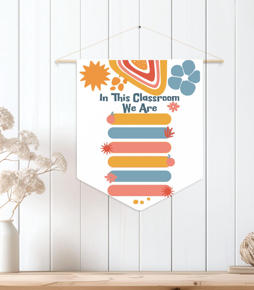 Custom Classroom Rules Sign, Motivational Pennant - Positive ...