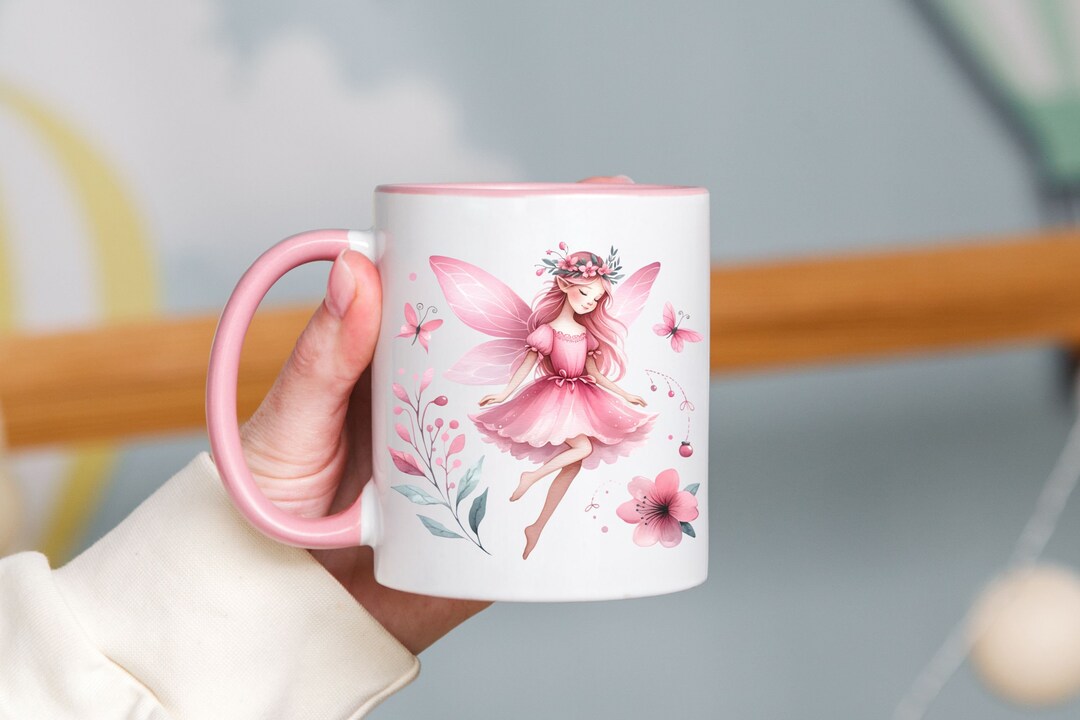 Custom Fairy Coffee Mug, Pink Fairy Mug, Fairy Coffee Cup, Personalized ...