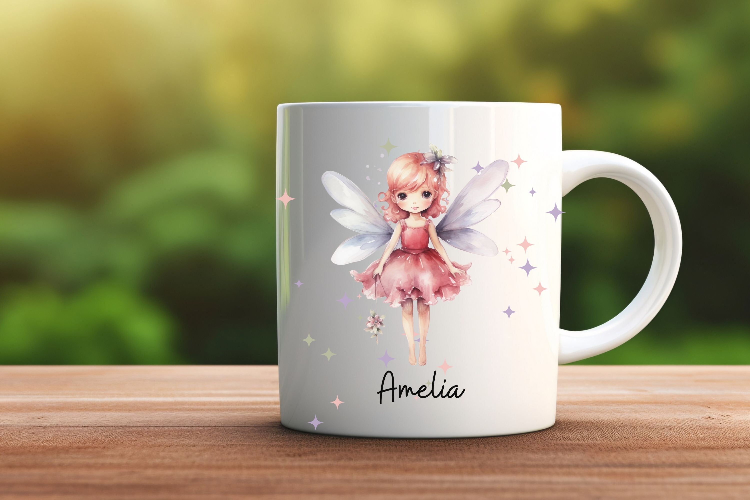 Custom Pink Fairy Mug, Personalized Fairy Coffee Mug, Fairy Coffee Cup ...