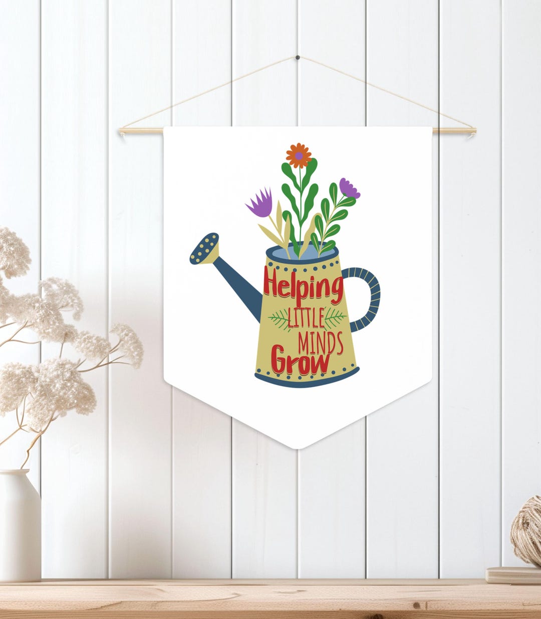 Teacher Wall Banner, Helping Little Minds Grow, Educational Decor ...