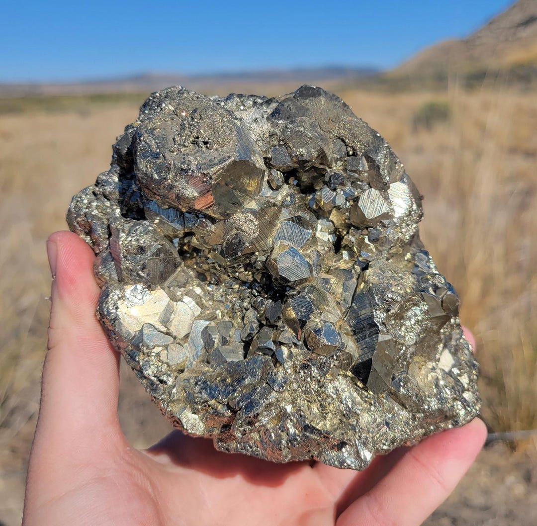 Massive Pyrite Crystal Cluster With Dodecahedral Crystal Shape ...