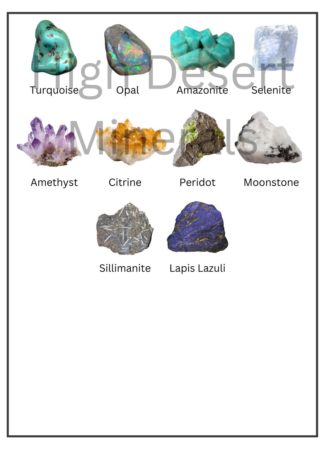 Visual Mineral Identification Chart 50 of the Most Common Gems ...