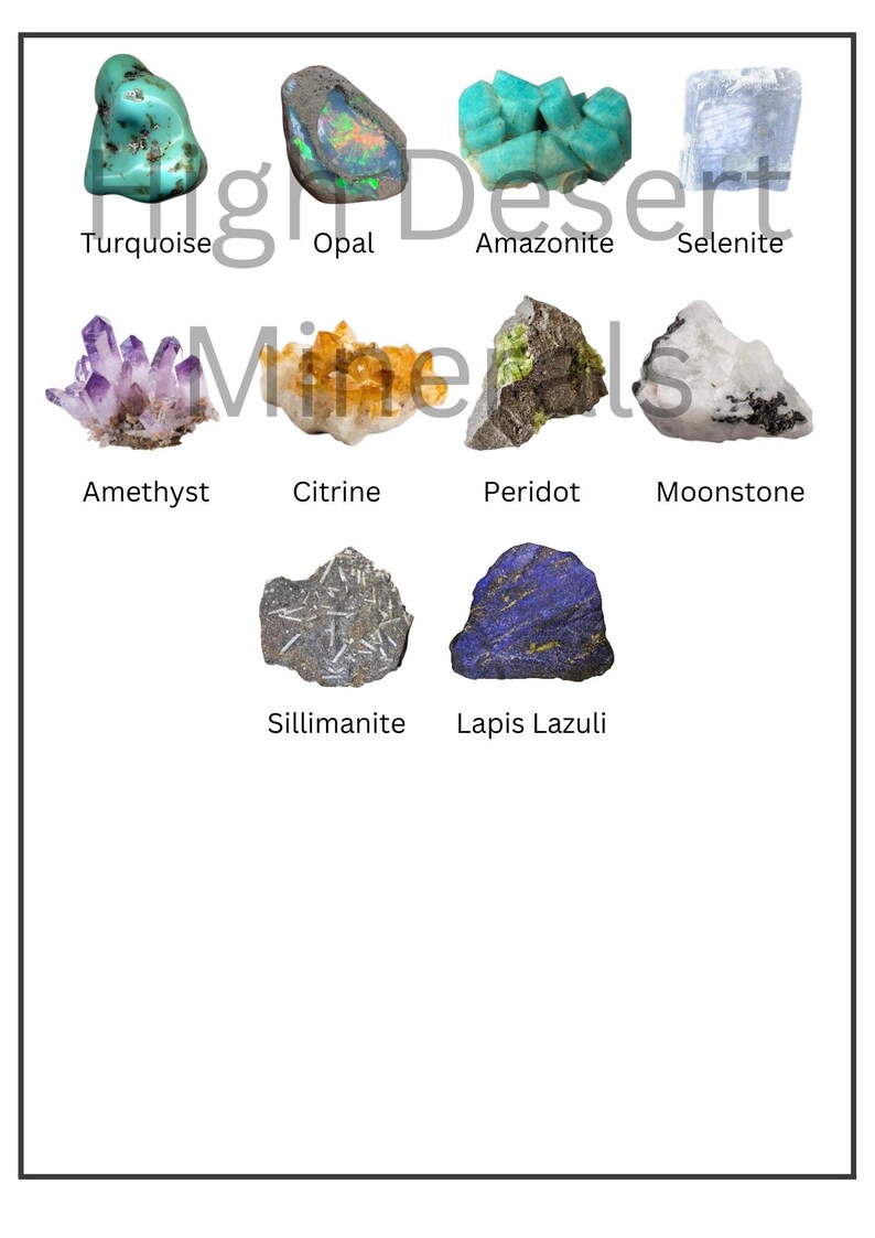 Visual Mineral Identification Chart 50 of the Most Common Gems ...