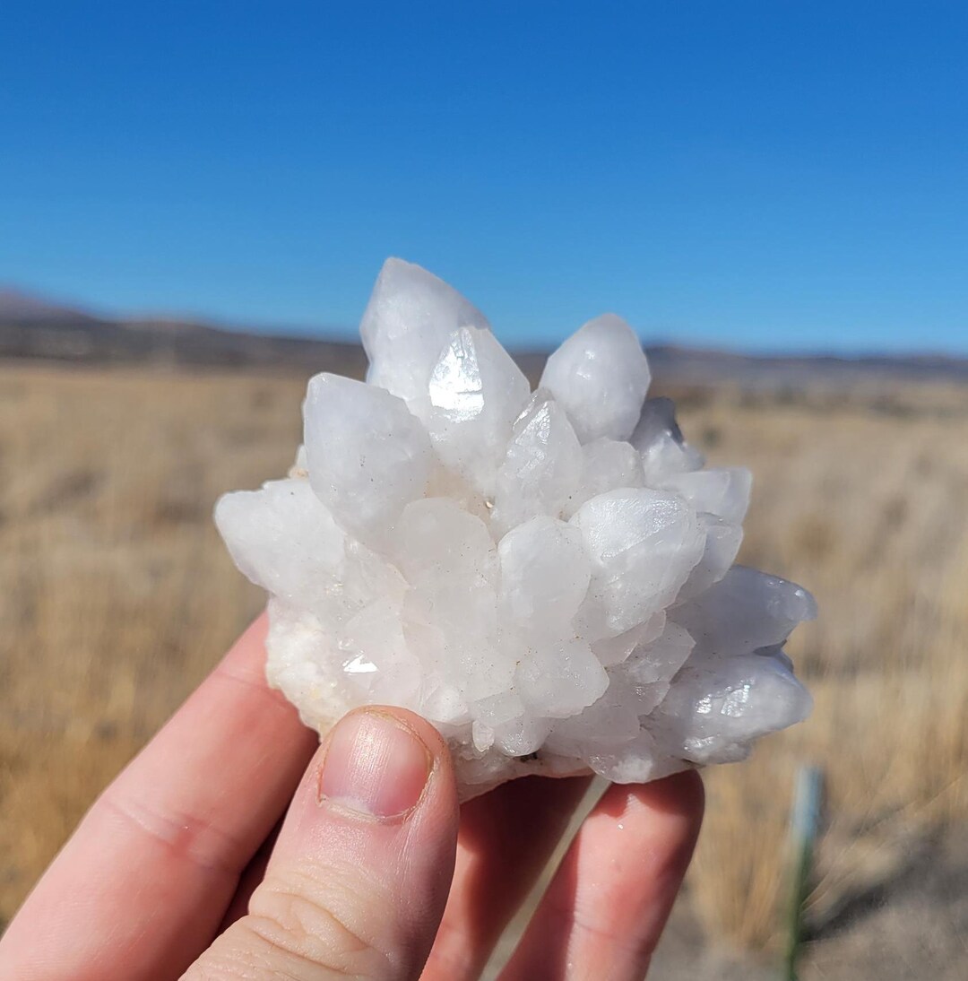 Unique Milky Quartz Cluster With Well Terminated Points - Natural Milky ...