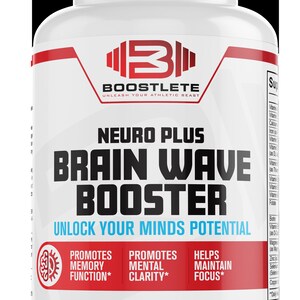 BOOSTLETE Neuro Plus Brain Wave Booster 60 Capsules Memory & Focus Enhancement Mental Clarity ...