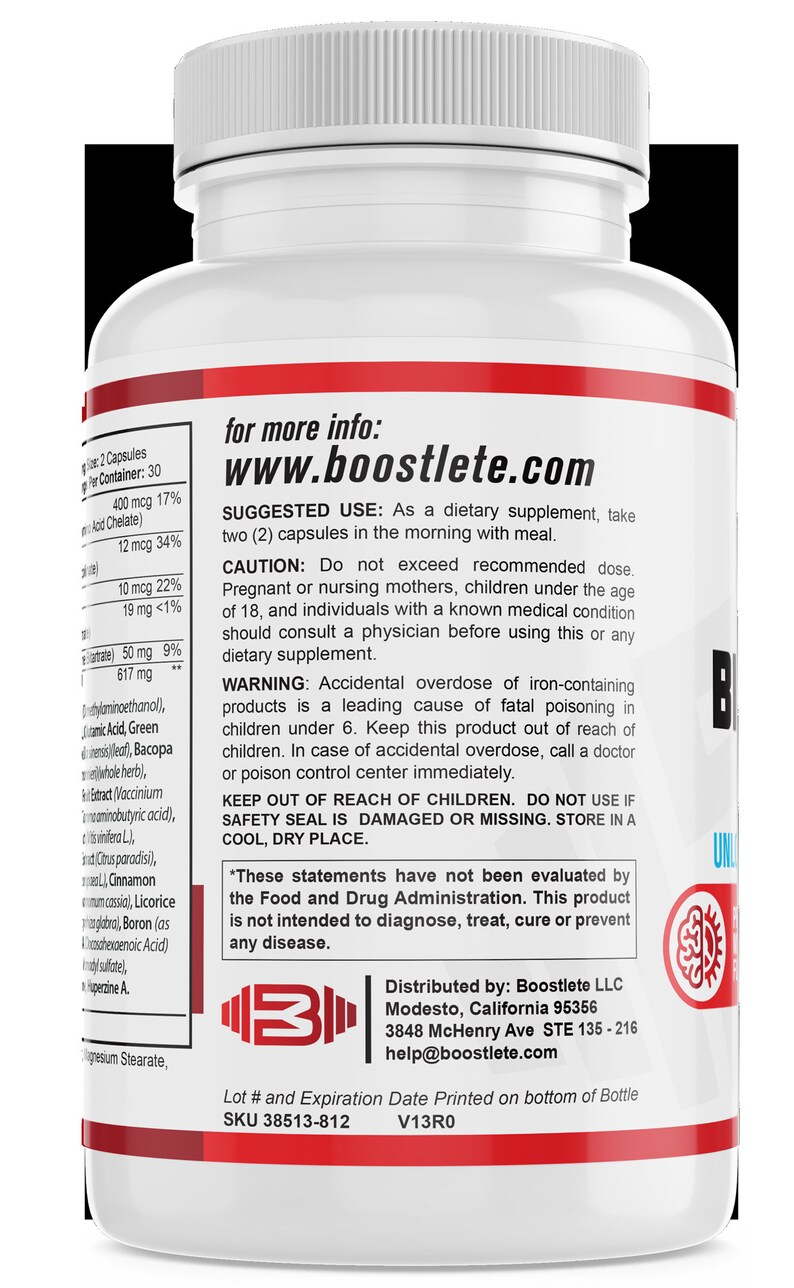 BOOSTLETE Neuro Plus Brain Wave Booster 60 Capsules Memory & Focus ...