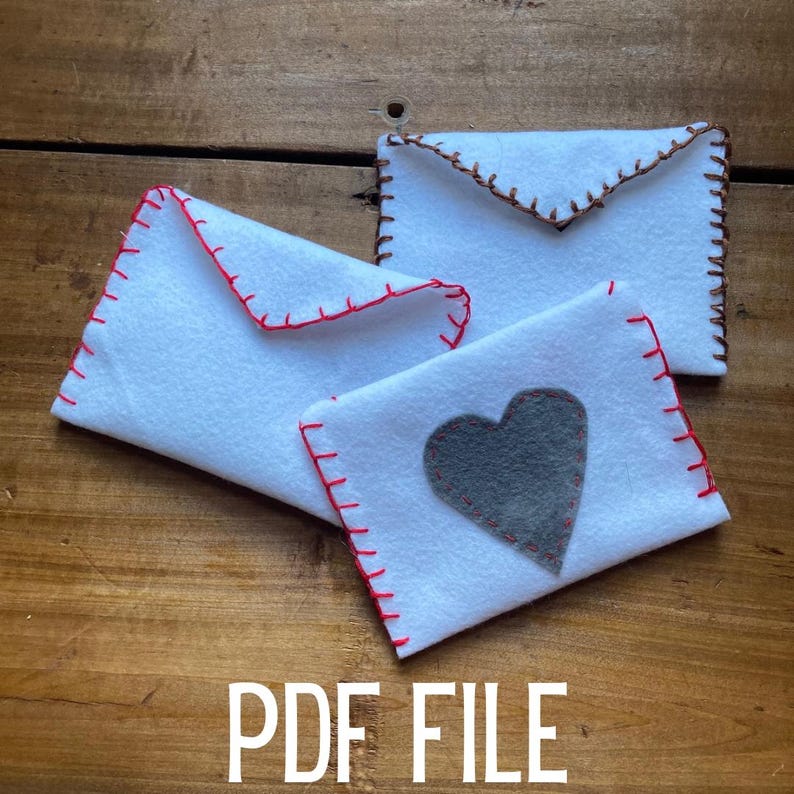 Felt Envelope Tutorial Pattern, Printable Valentine’s Day Craft, DIY ...