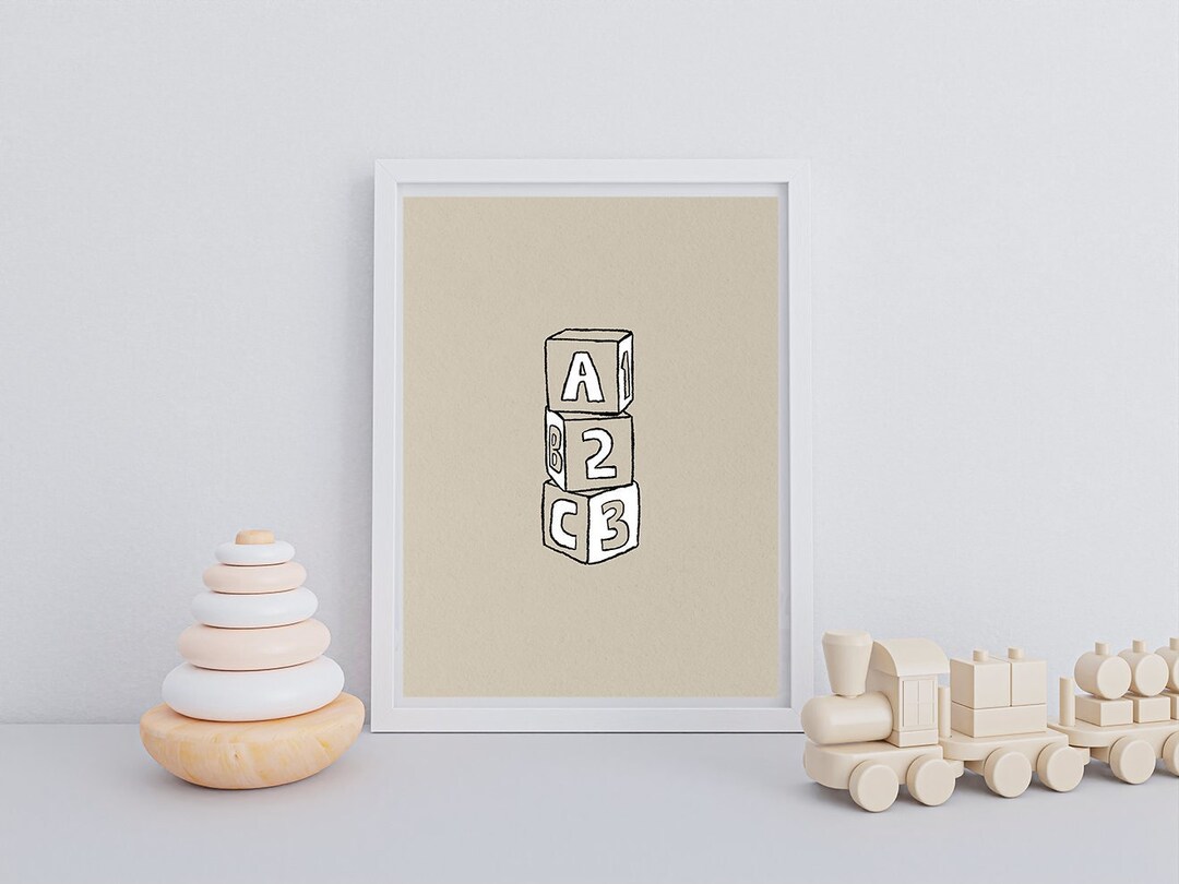 ABC 123 Blocks Baby Poster Print | Multiple Sizes | DIGITAL PRINT, Kid ...
