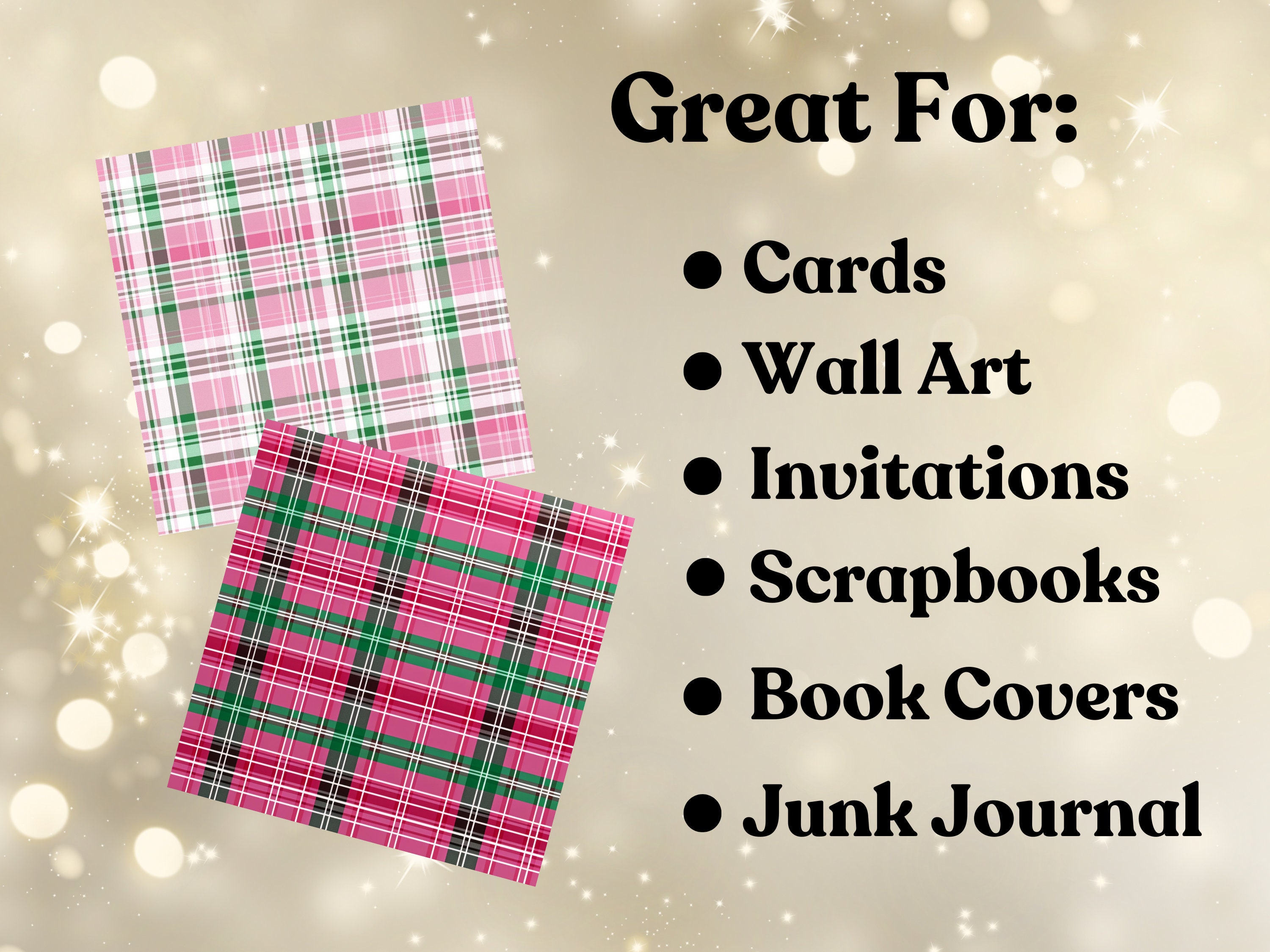 Christmas Plaid Pattern Digital Paper Seamless Repeat, Watercolor ...