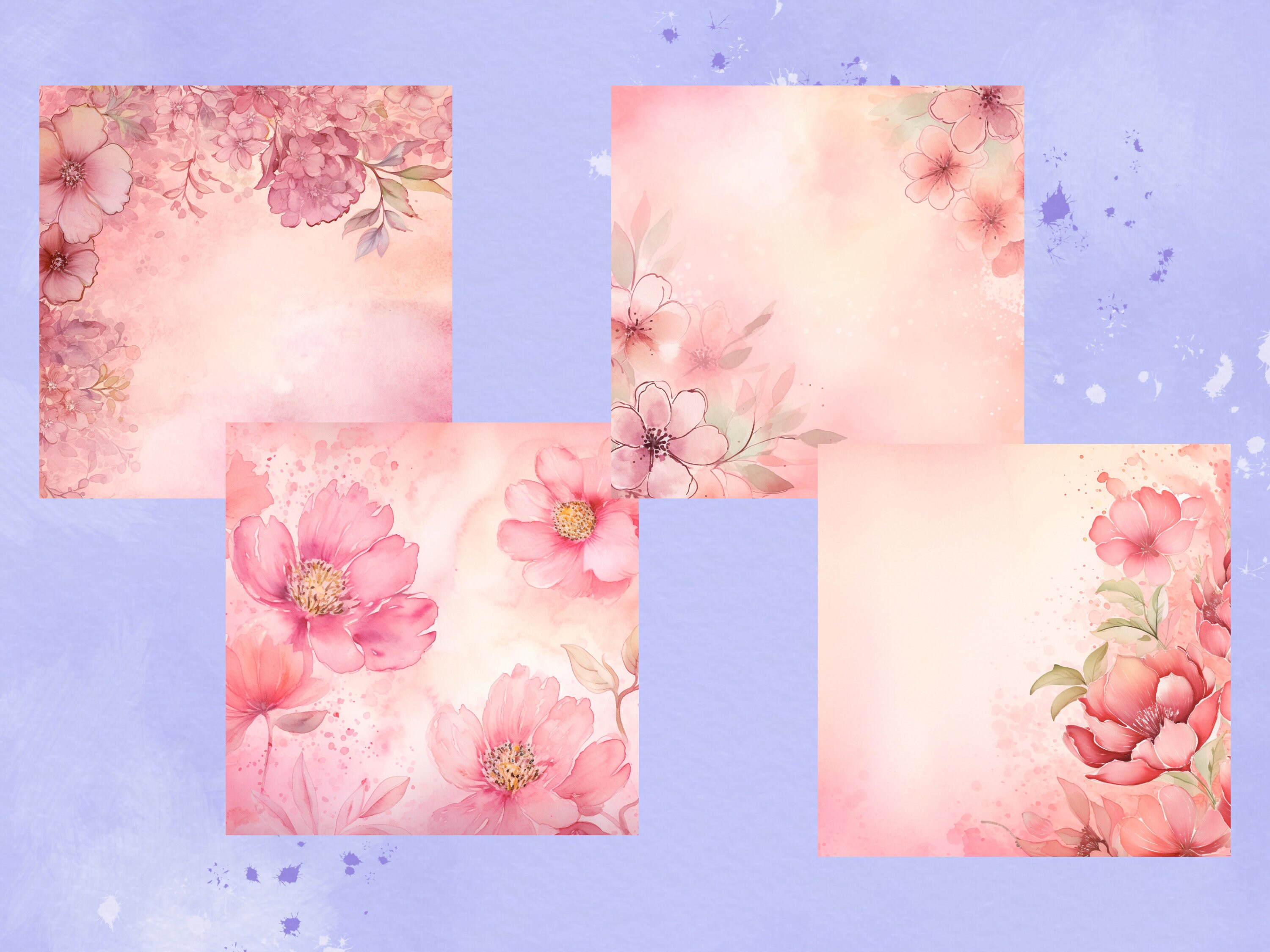 Shabby Chic Vintage Floral Digital Paper, Shabby Chic Floral Seamless ...