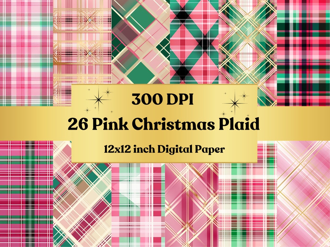 Christmas Plaid Pattern Digital Paper Seamless Repeat, Watercolor ...