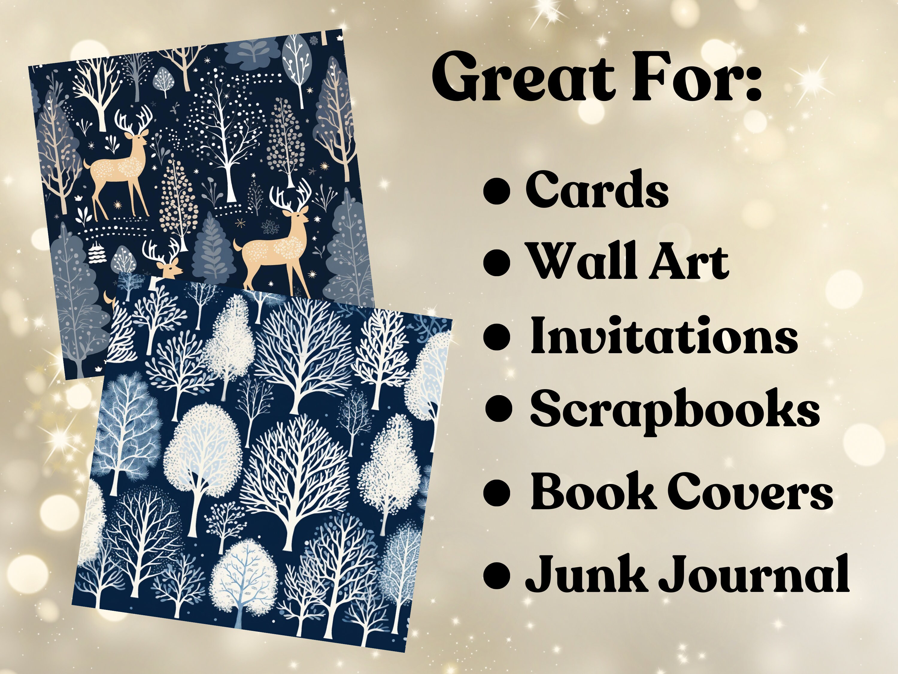 Blue Christmas Digital Paper Pack, Festive Christmas Background ...