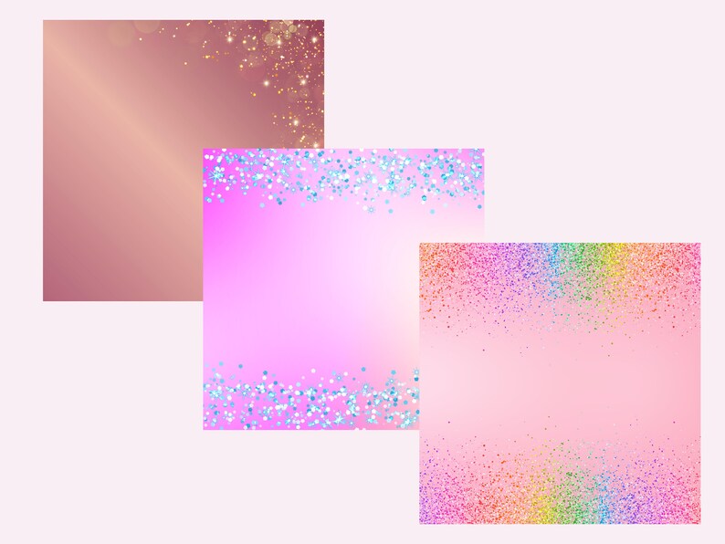 Pink Holographic Glitter Digital Paper, Printable Scrapbook Paper ...