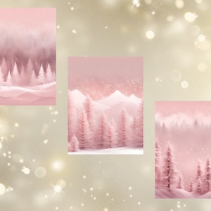 Printable Pink Wonderland Digital Paper, Pastel Holiday Ephemera ...