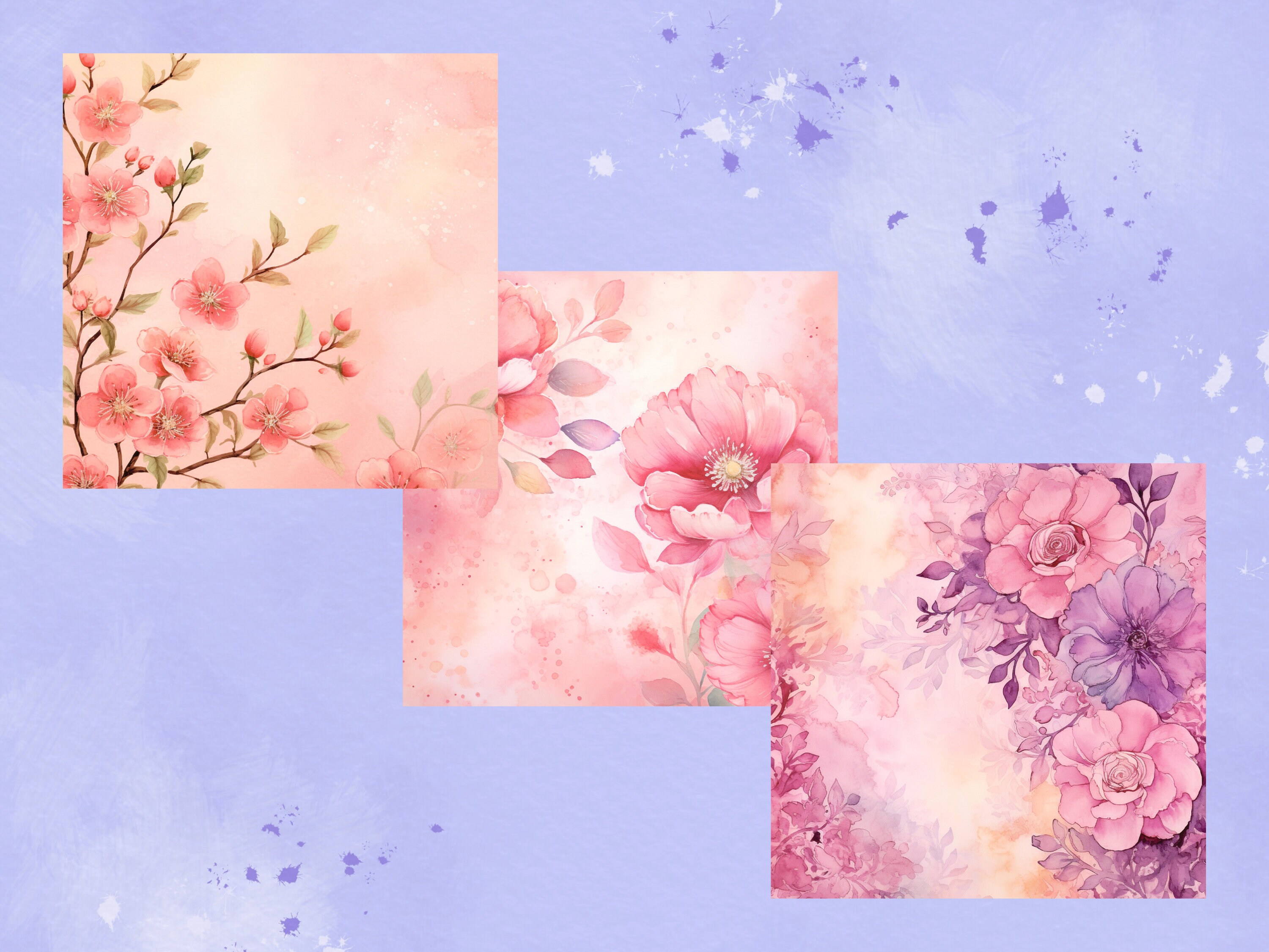 Shabby Chic Vintage Floral Digital Paper, Shabby Chic Floral Seamless ...