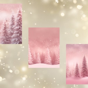 Printable Pink Wonderland Digital Paper, Pastel Holiday Ephemera ...