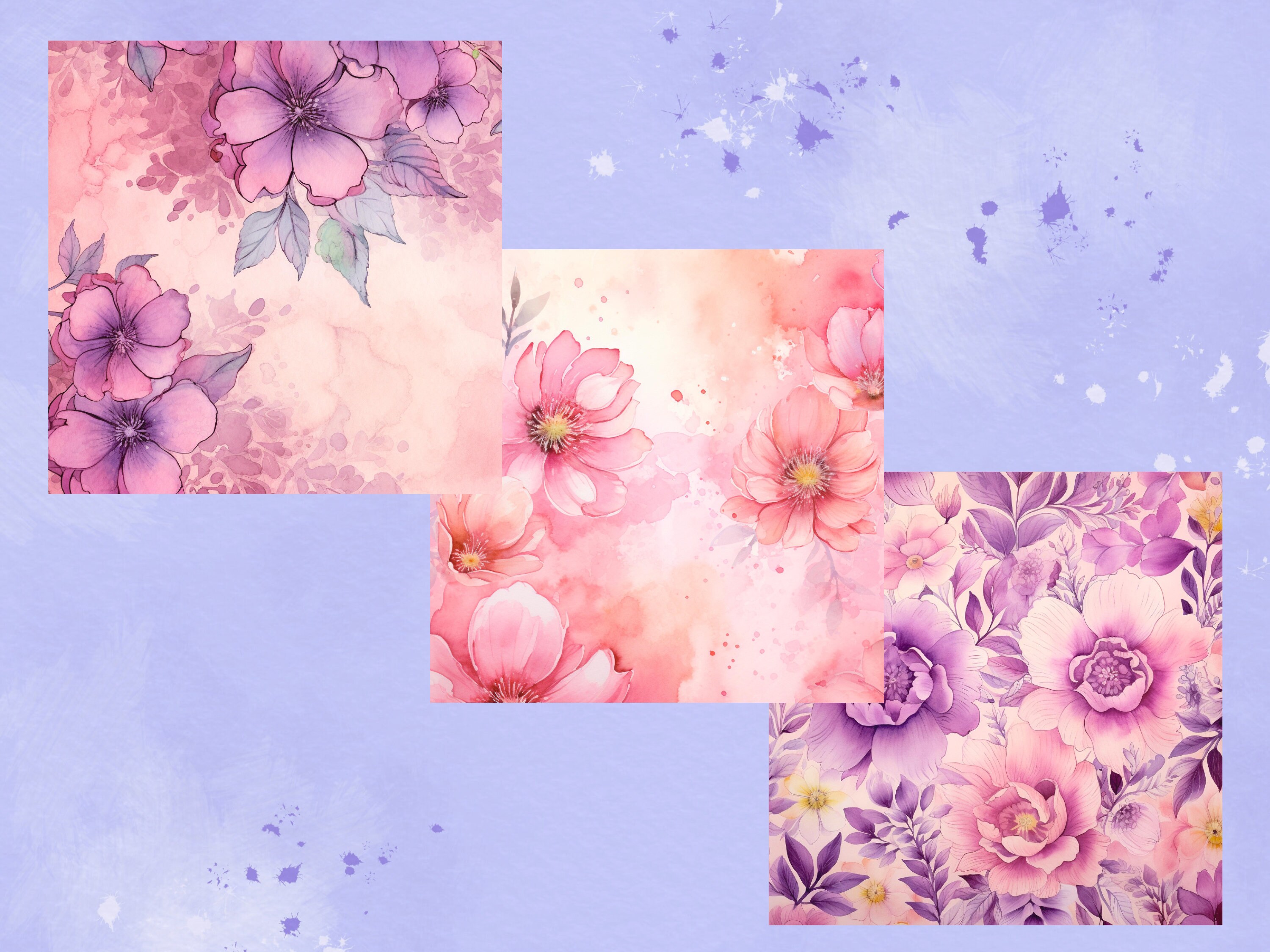 Shabby Chic Vintage Floral Digital Paper, Shabby Chic Floral Seamless ...