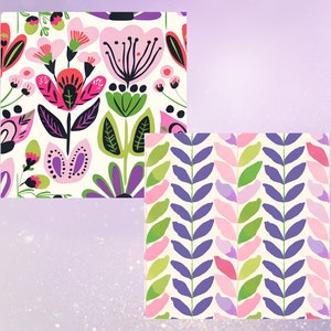 Nordic Design Spring Pattern Digital Paper, Swedish Folk Art ...