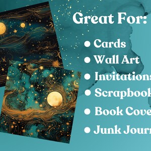 Vintage Celestial Digital Paper, Celestial Patterns, Night Stars Paper ...