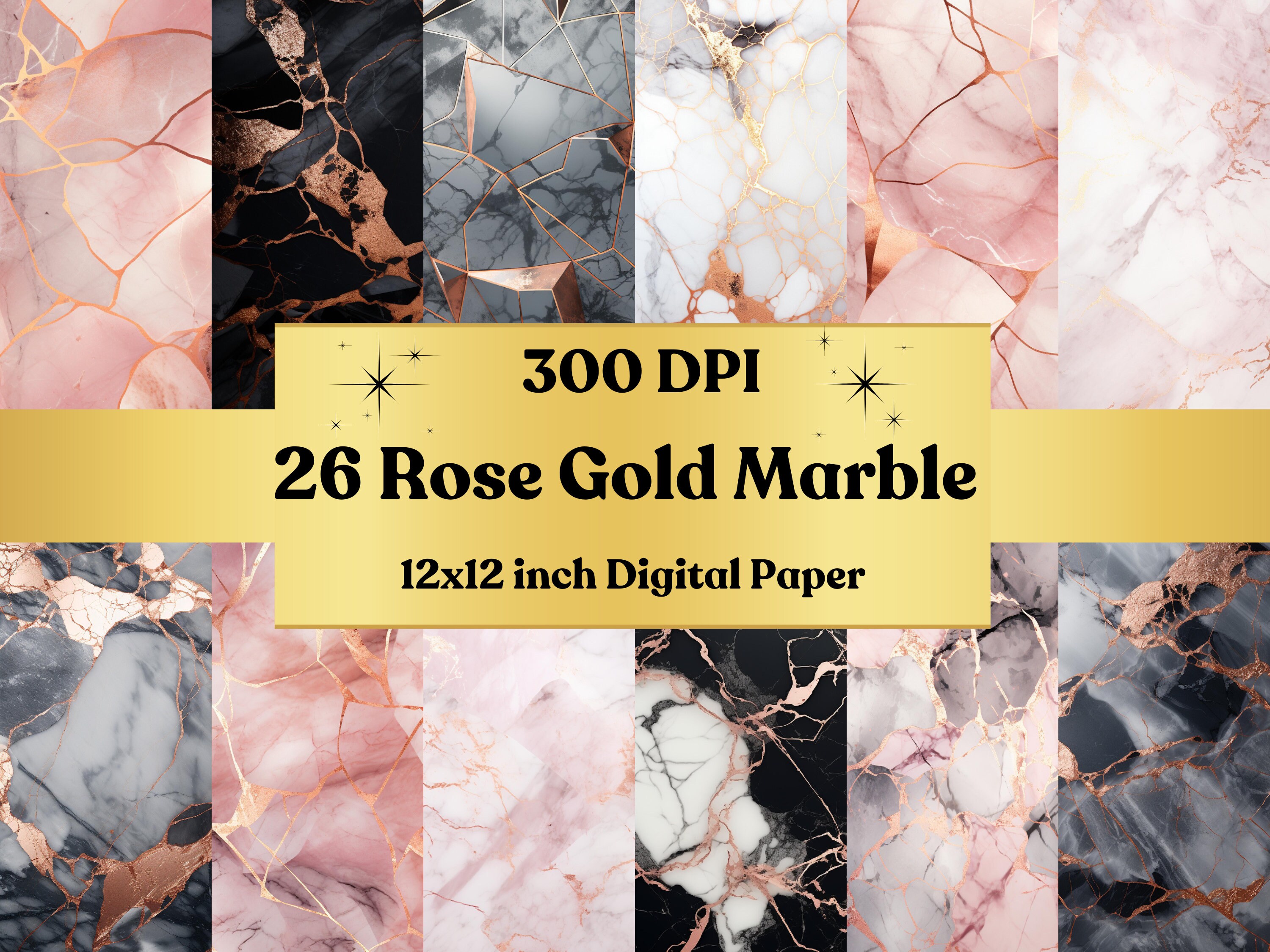 Rose Gold Marble Digital Paper, Marble Textures, Seamless Marble ...