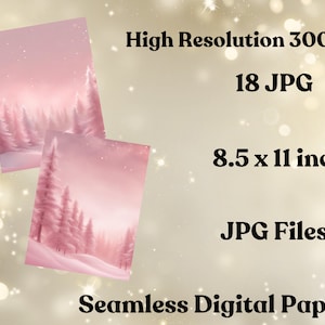 Printable Pink Wonderland Digital Paper, Pastel Holiday Ephemera ...